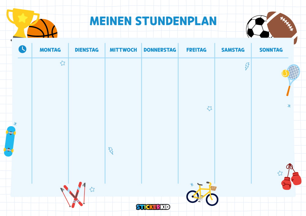 Schulanfang: Stundenplan für Kinder zum Ausdrucken - Blog